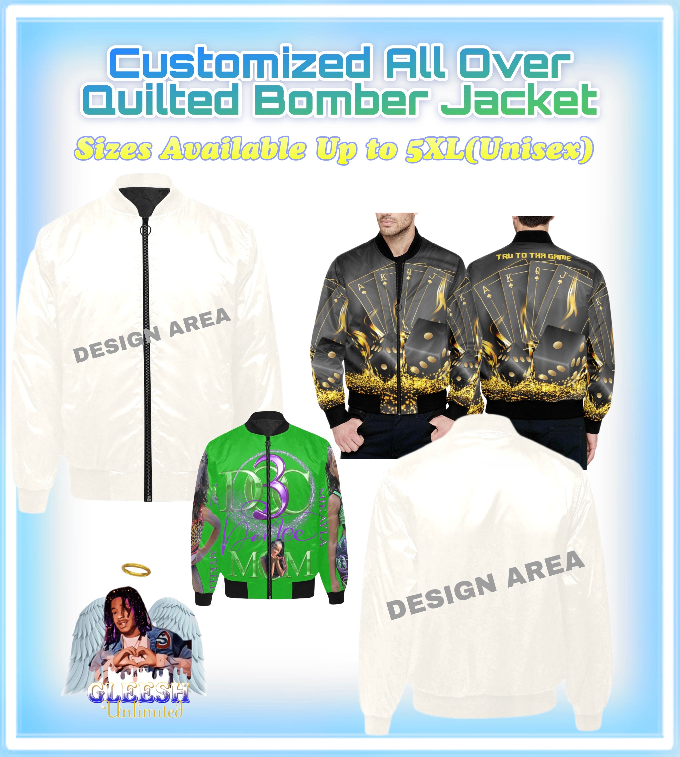 Customized All Over Quilted Bomber Jacket (His & Hers) – GLEESH ...