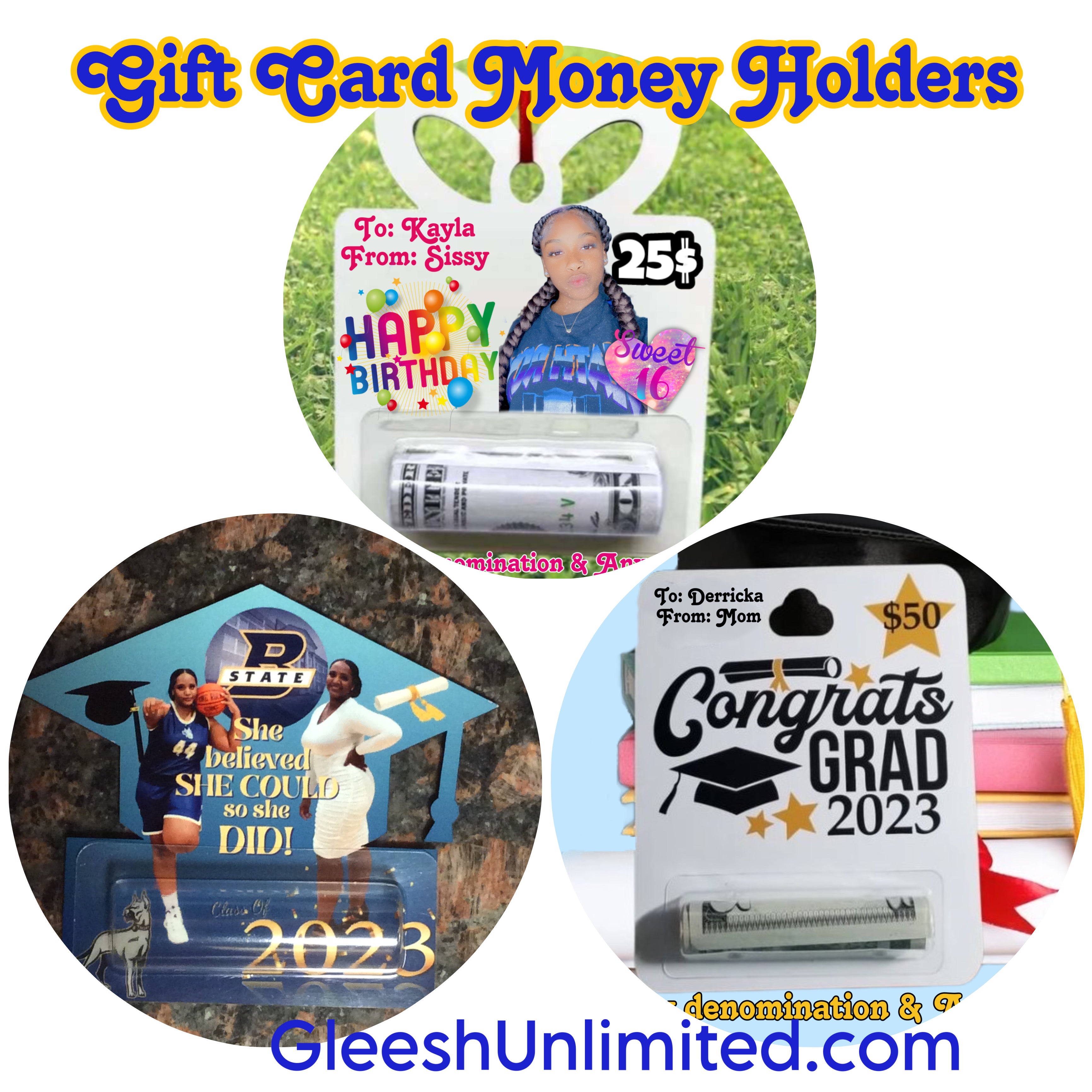 Personalized Graduation Money & Gift Card Holder – GLEESH Unlimited LLC